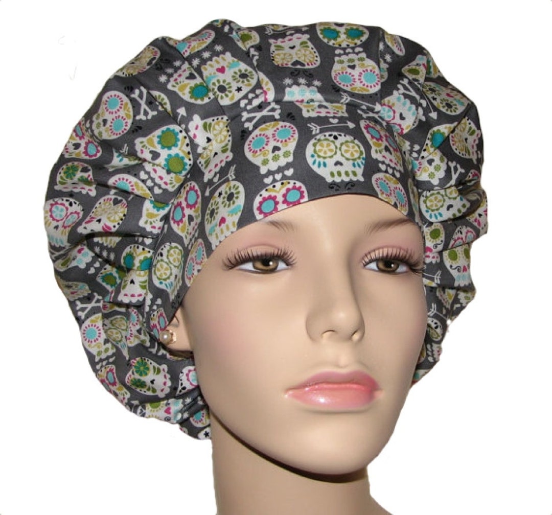 Scrub Caps Bonehead Skulls Gray-scrubheads-skulls Scrub Hat-scrub Caps ...
