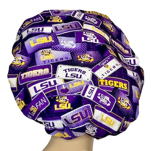 Scrub Caps LSU Tigers License Plates Cotton Fabric-scrubheads-lsu Scrub ...