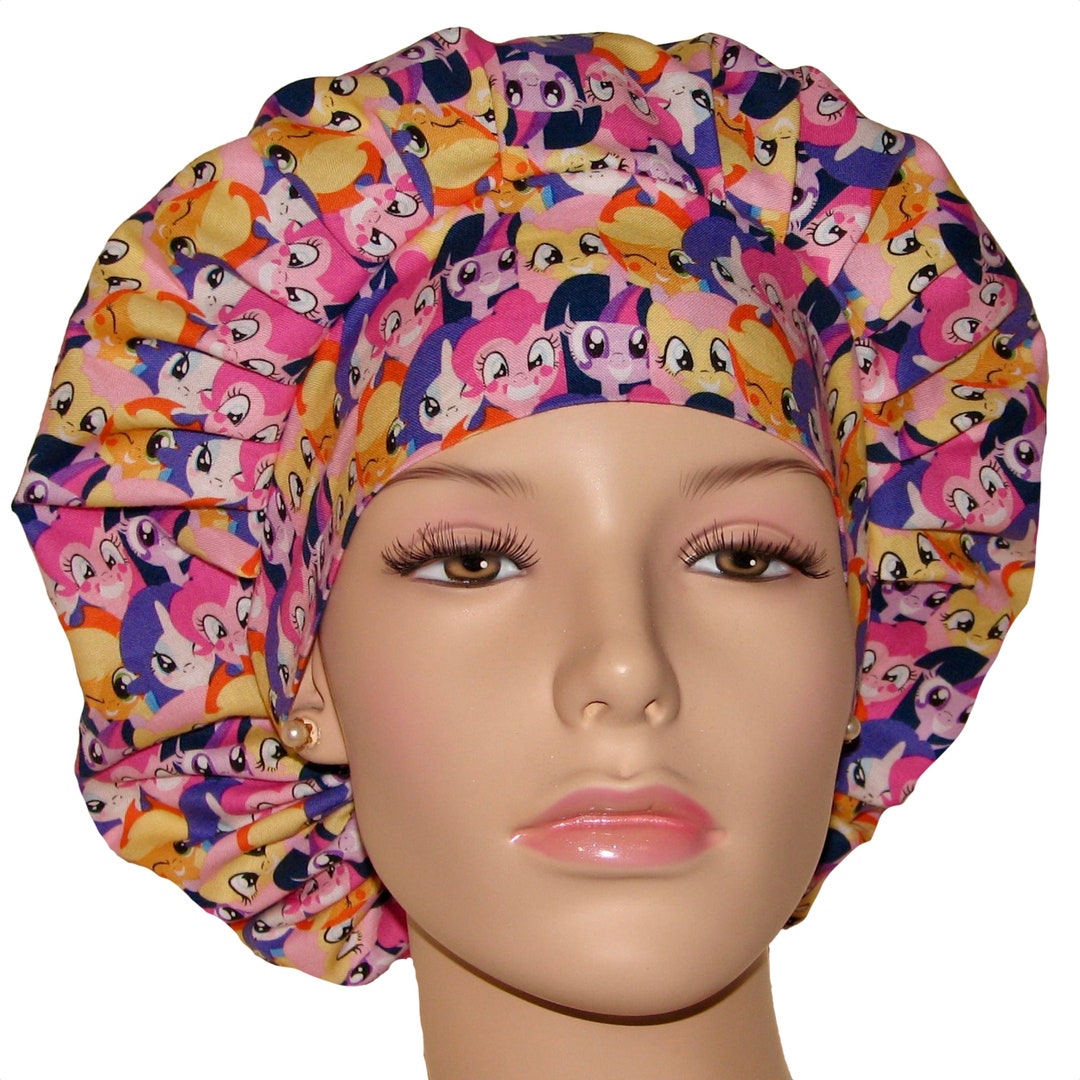 Scrub Caps My Little Pony Packed Faces-pony Magic Fabric-bouffant Scrub ...