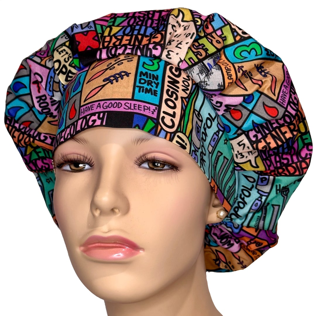 Scrub Cap Surgery Pattern Fabric-scrubheads-bouffant Scrub Hat-surgery ...