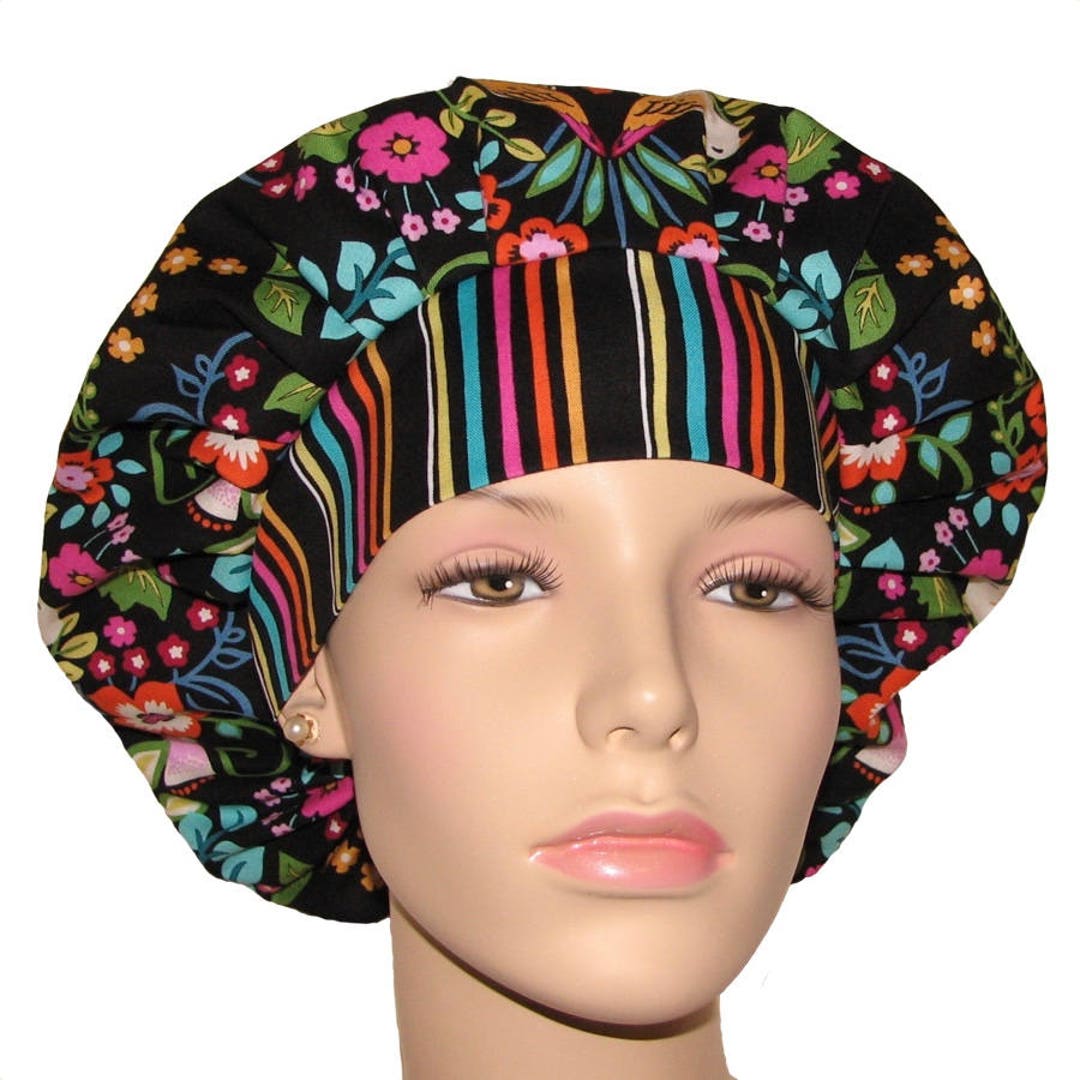 Scrub Caps Lovey Dovey Birds-floral Damask-scrubheads-scrub Hats for ...