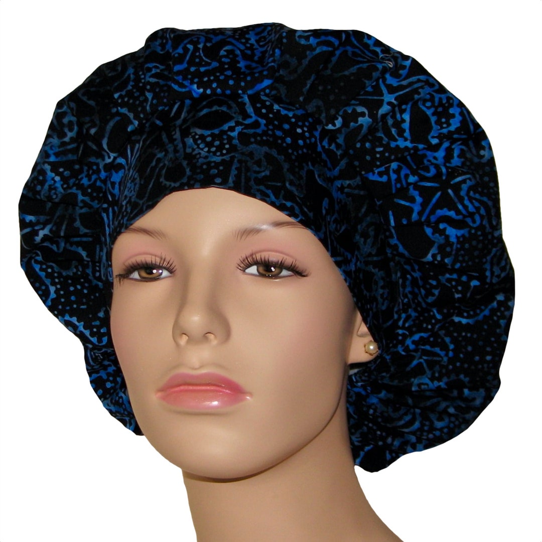 Scrub Hats Batik Starfish Midnight Blue-scrubheads-scrub Caps-batik ...