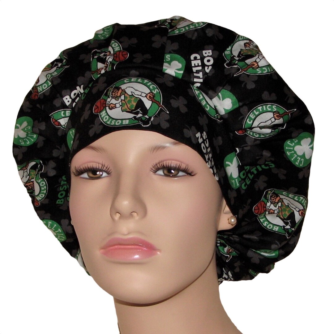 Scrub Caps Boston Celtics Basketball Fabric-scrubheads-bouffant Scrub ...