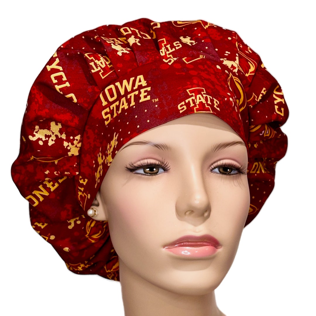 Scrub Caps Iowa State Cyclones Splattered Fabric-bouffant Scrub Hats ...
