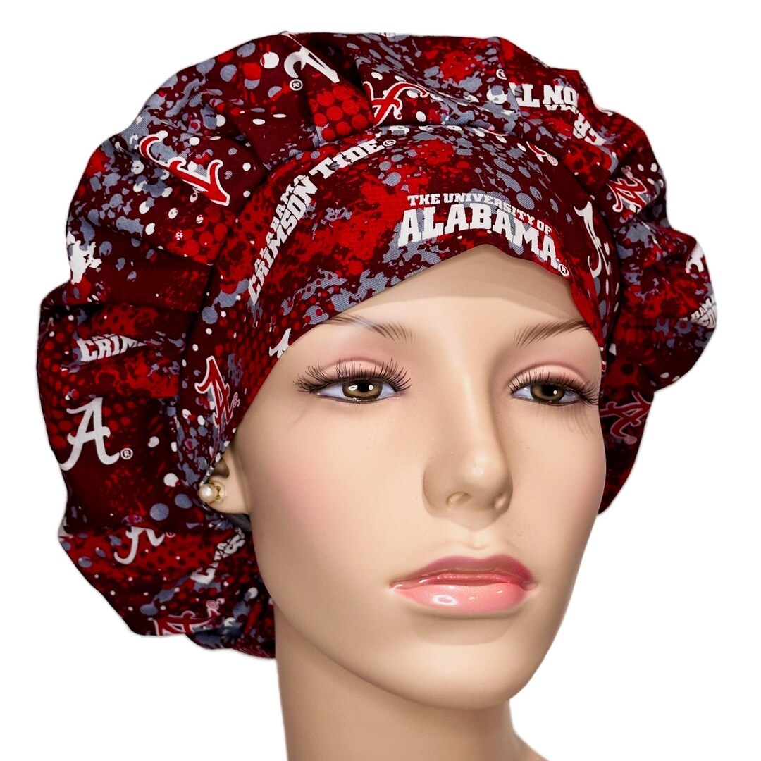 Scrub Caps University of Alabama Splattered Fabric-scrubheads-bouffant ...