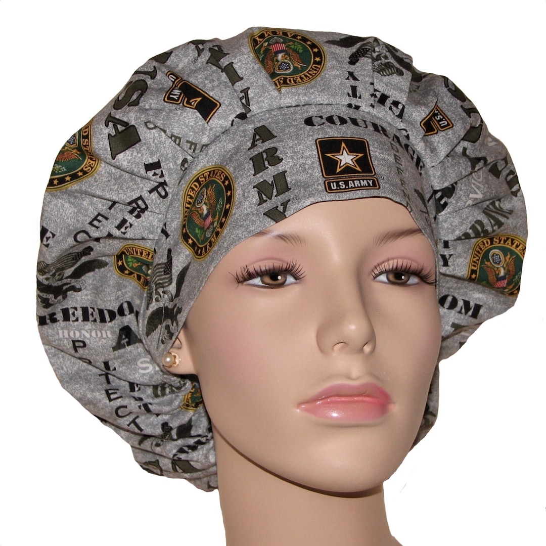 Scrub Caps Army Gray Cotton-scrubheads-scrub Cap-surgical Scrub Hat ...