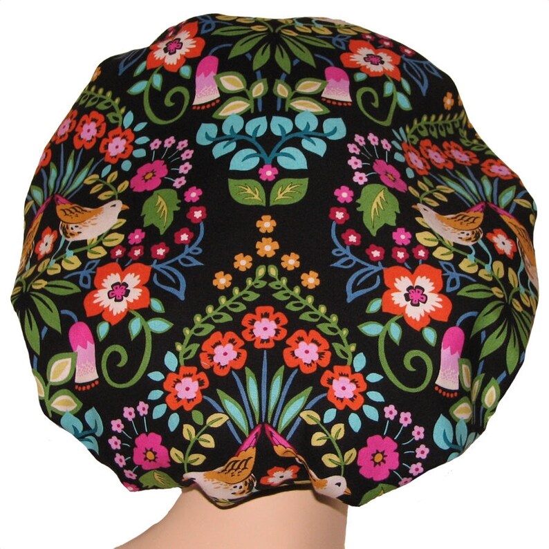 Scrub Caps Lovey Dovey Birds-floral Damask-scrubheads-scrub Hats for ...