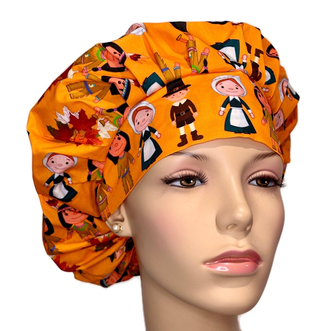 Scrub Caps Thanksgiving Native Americans Pilgrims--scrubheads-holiday ...