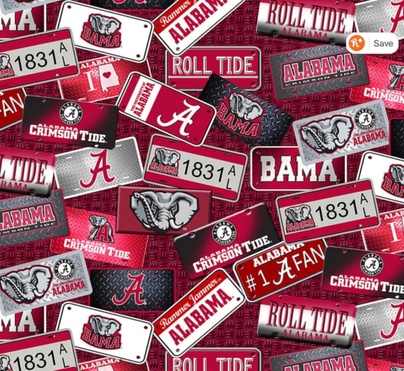 Scrub Caps University of Alabama License Plate - Etsy