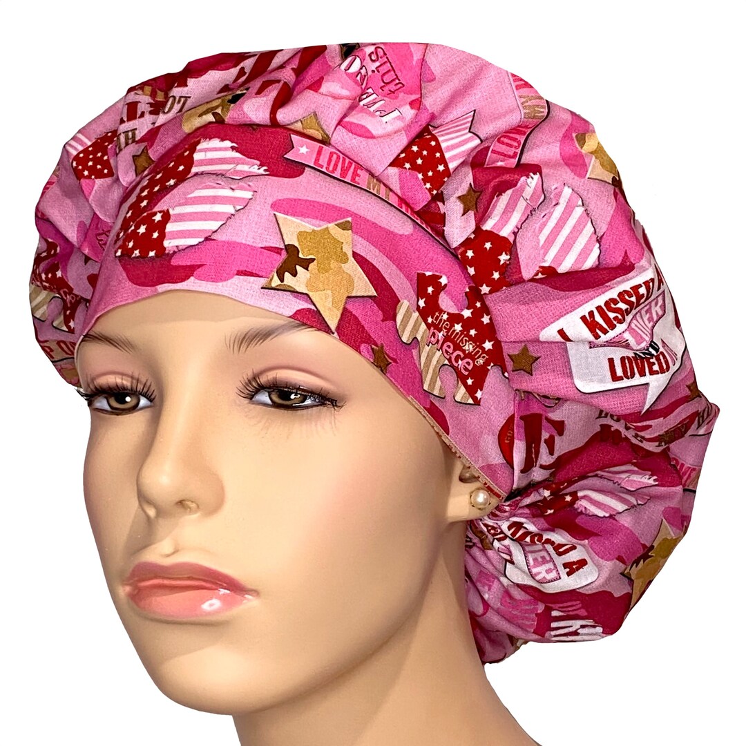 Scrub Caps Homefront Girl Pink Camo Kiss Fabric-scrubheads-scrub Hats ...