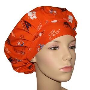 Scrub Hats-clemson University Tigers Fabric-bouffant Scrub Hats ...