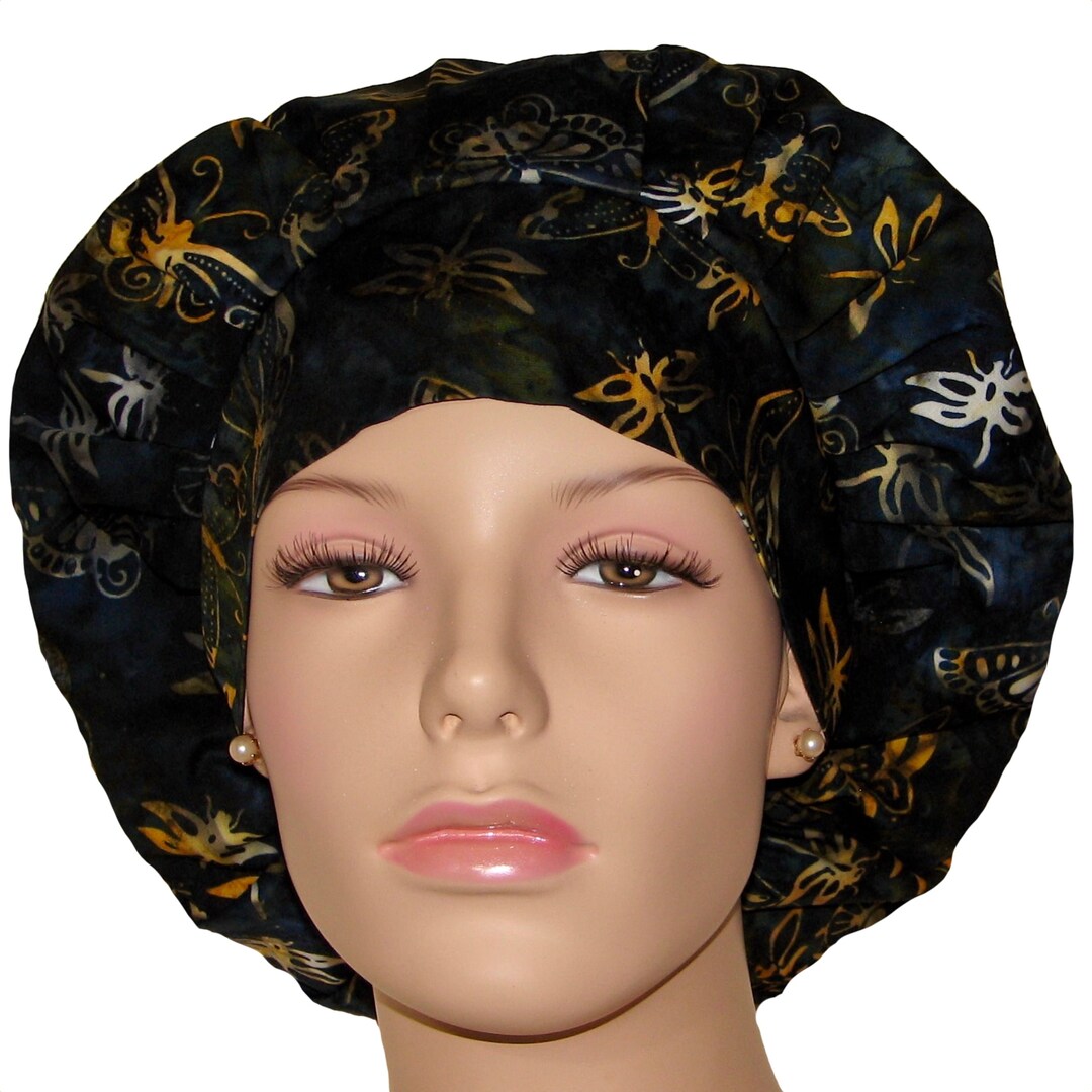 Scrub Hats Batik Nocturnal Butterflys-scrubheads-batik Fabric-butterfly ...