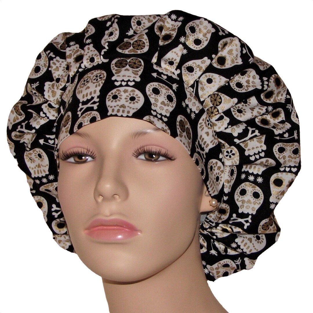 Scrub Caps Bonehead Sugar Skulls-scrubheads-scrub Caps-fun Scrub Hats ...