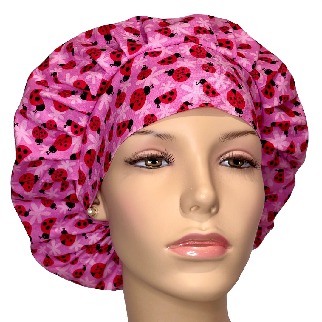 Scrub Caps Pink Garden Ladybugs-scrubheads-scrub Hats for Women ...