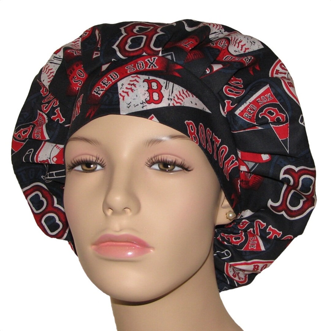 Scrub Caps Boston Red Sox Pennant Fabric-scrubheads-red Sox Scrub Cap ...