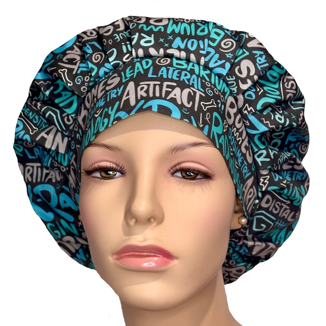 Scrub Cap Radiology Scribbles-scrubheads-bouffant Scrub Hat-x-ray Scrub ...