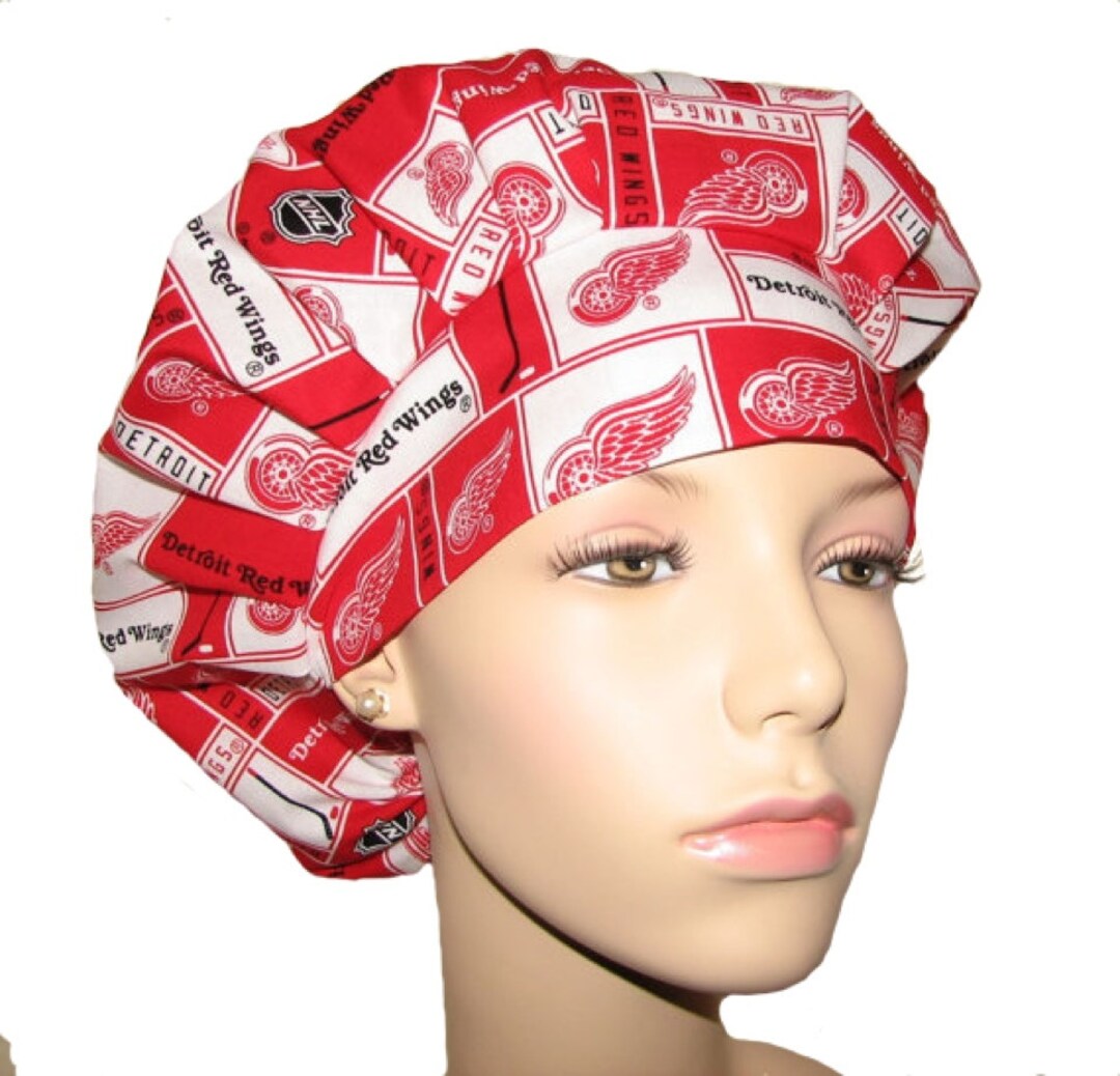 Scrub Caps Detroit Red Wings Fabric-scrubheads-bouffant Scrub Hats ...