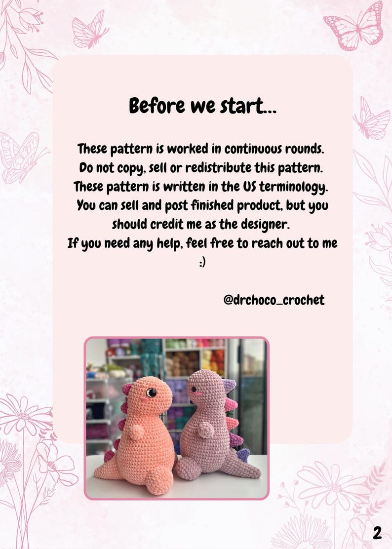 Crochet Princess Dino Pattern - Etsy