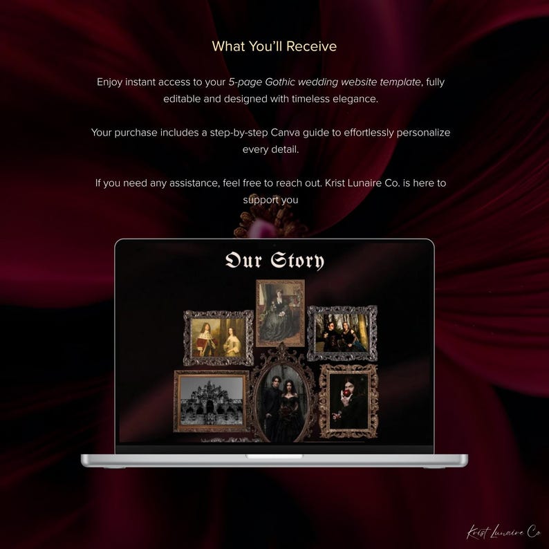 Dark Romance Wedding Website Template | Gothic Digital Invite | RSVP ...