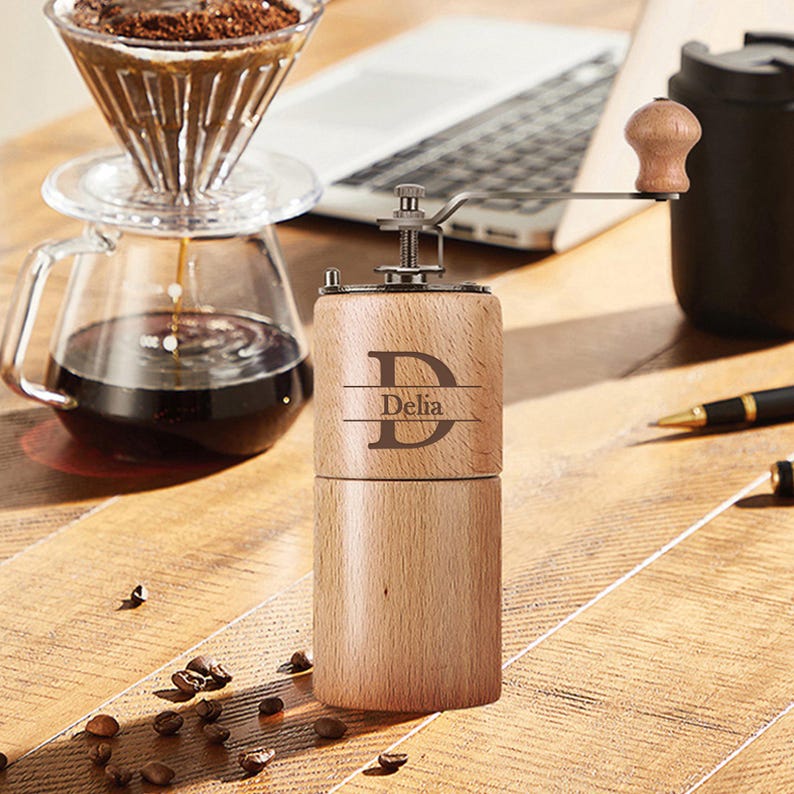 Personalized Wood Coffee Grinder,engraving Custom Name Manual Coffee ...