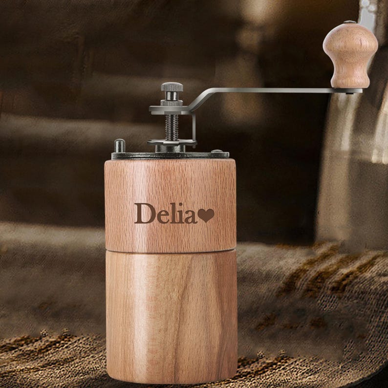 Personalized Wood Coffee Grinder,engraving Custom Name Manual Coffee ...