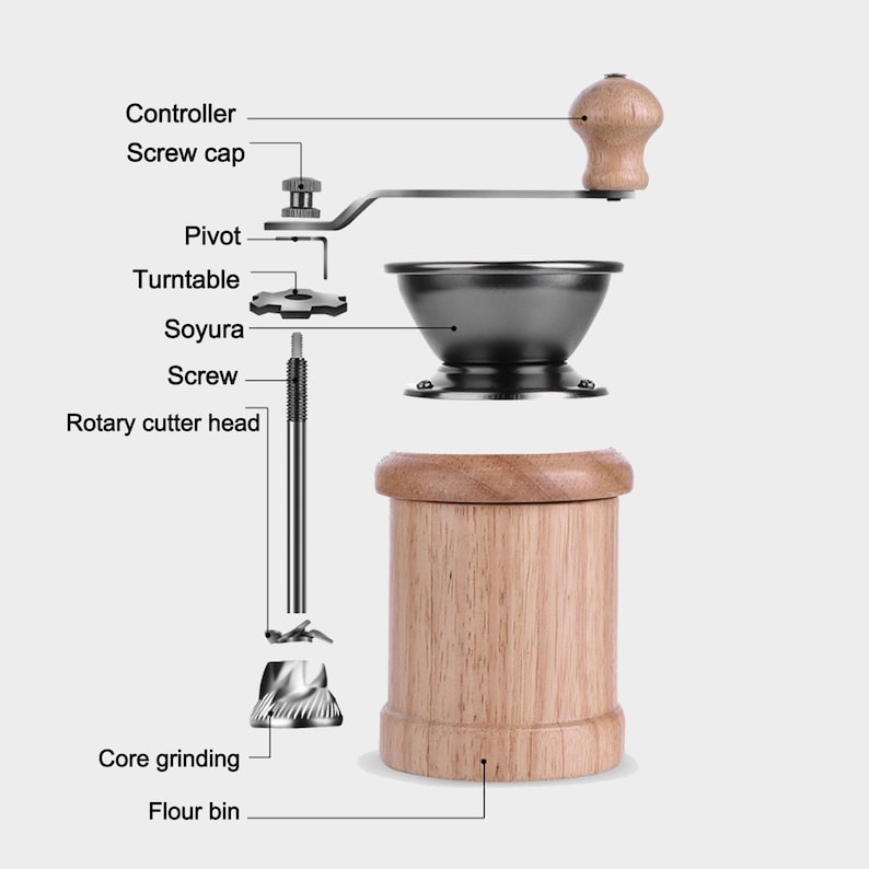 Personalized Wood Coffee Grinder,engraving Custom Name Manual Coffee ...