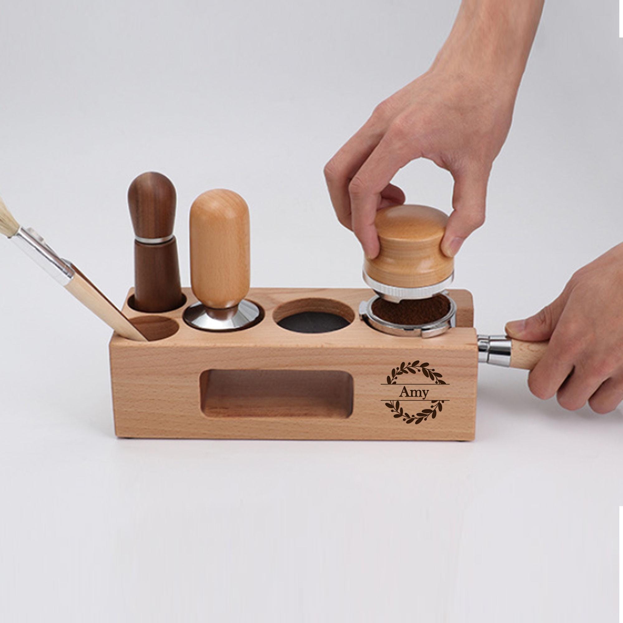 Personalized Wooden Coffee Tamp Station,espresso Machine Accessories ...