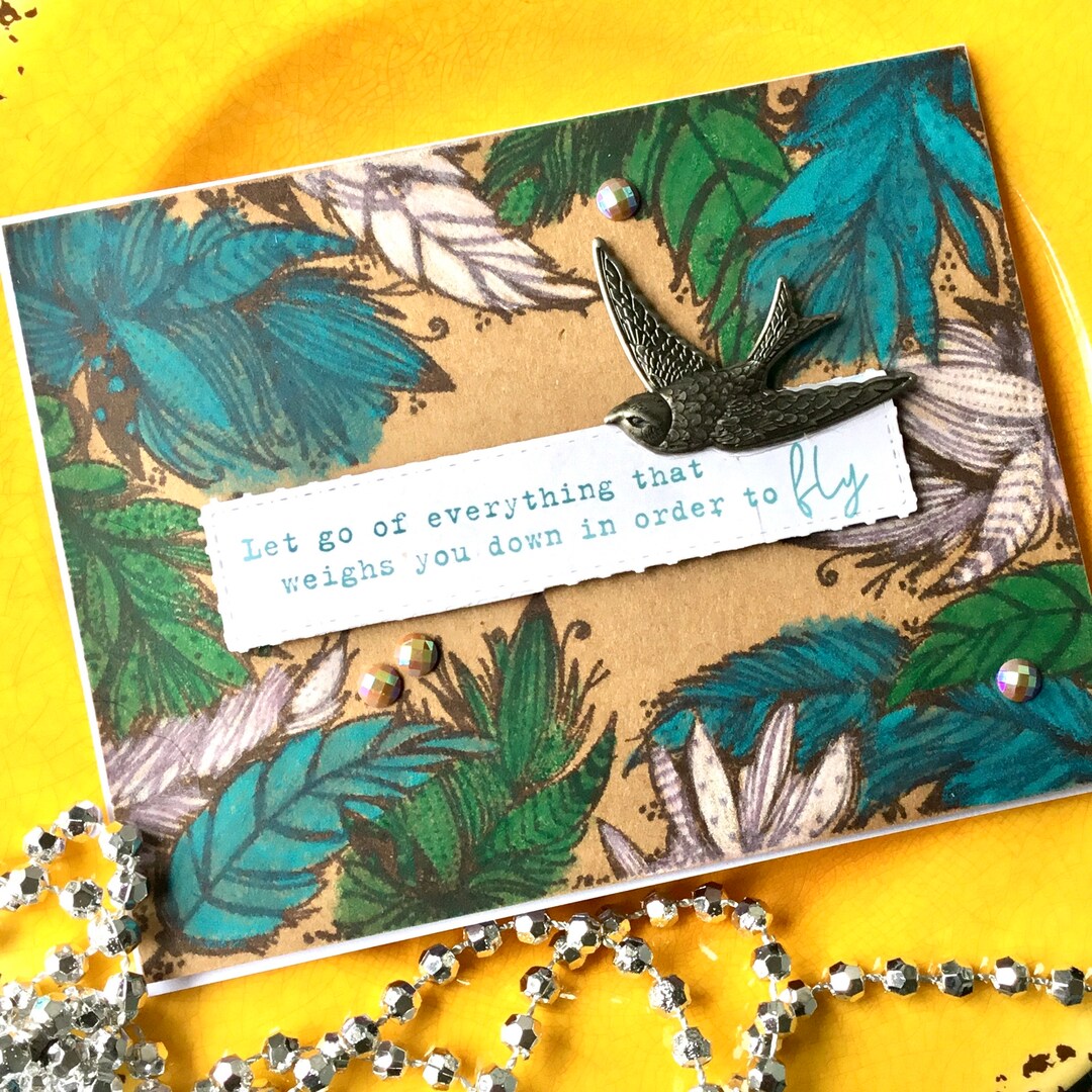 Let Go Card, Time to Fly Card, Feather Card, REDUCED PRICE, Let Go of ...