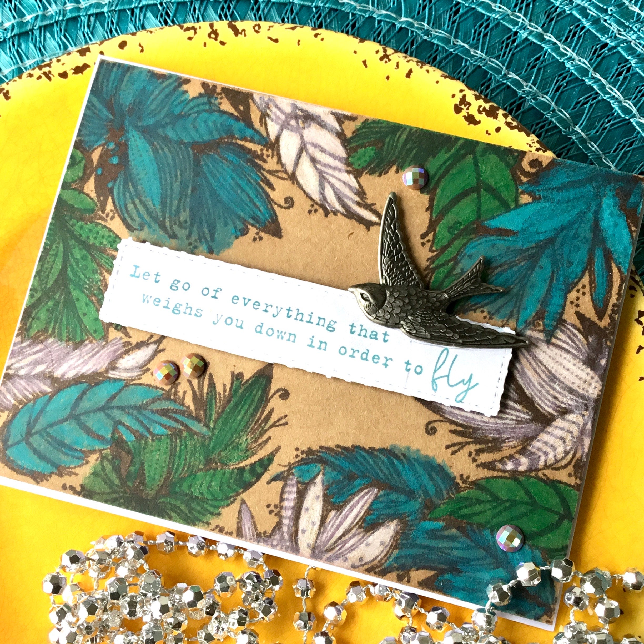 Let Go Card, Time to Fly Card, Feather Card, REDUCED PRICE, Let Go of ...