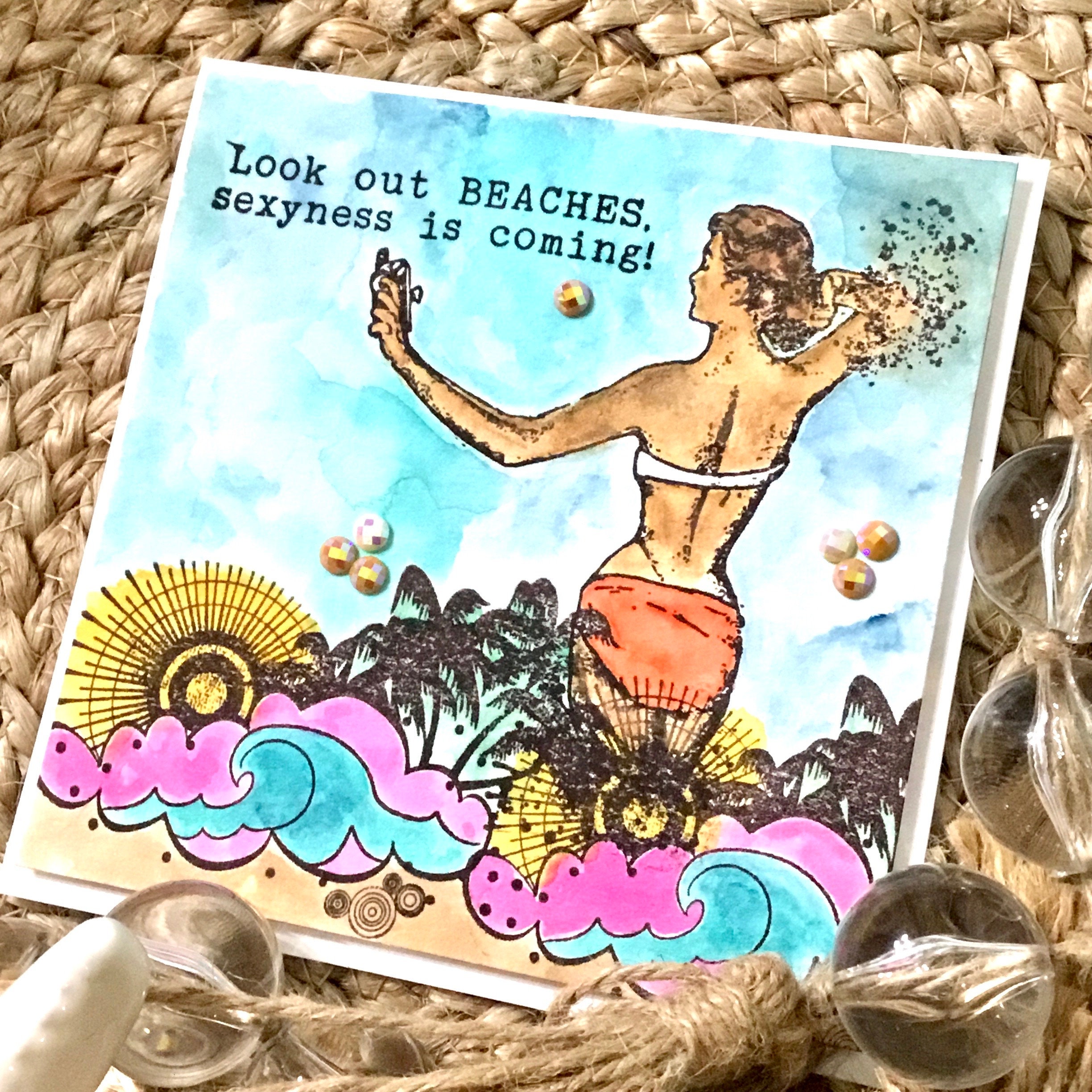 Look Out Beaches Card, Beach Trip Cards, Girls Trip Card, REDUCED PRICE, Look Out Sexiness is ...