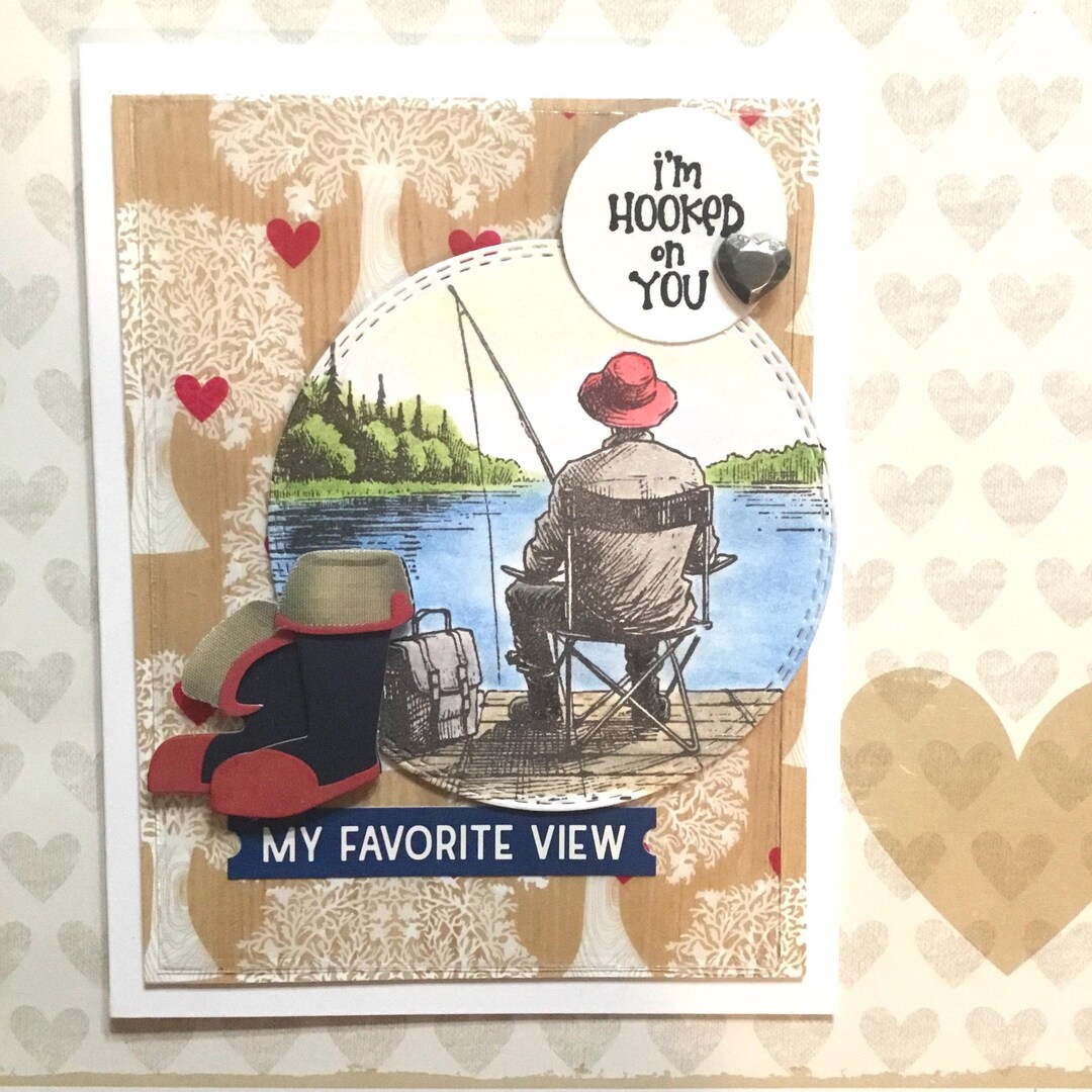 Fisherman Valentines Day Card, Im Hooked on You Valentines Day Card ...