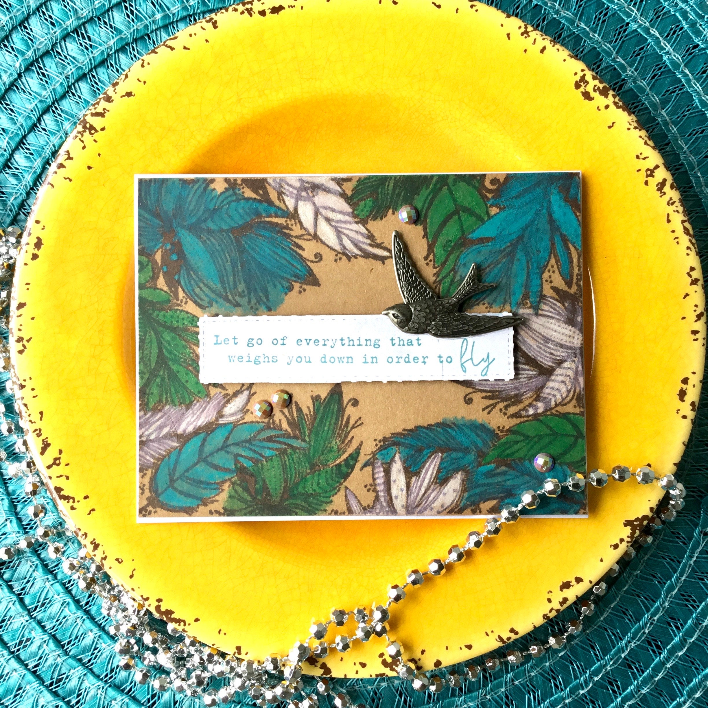 Let Go Card, Time to Fly Card, Feather Card, REDUCED PRICE, Let Go of ...