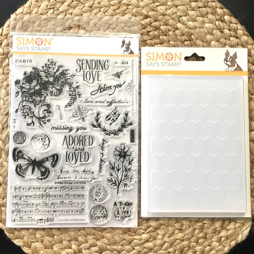Simon Says Stamp January 2025 Card Kit of the Month, Vintage Love Notes ...