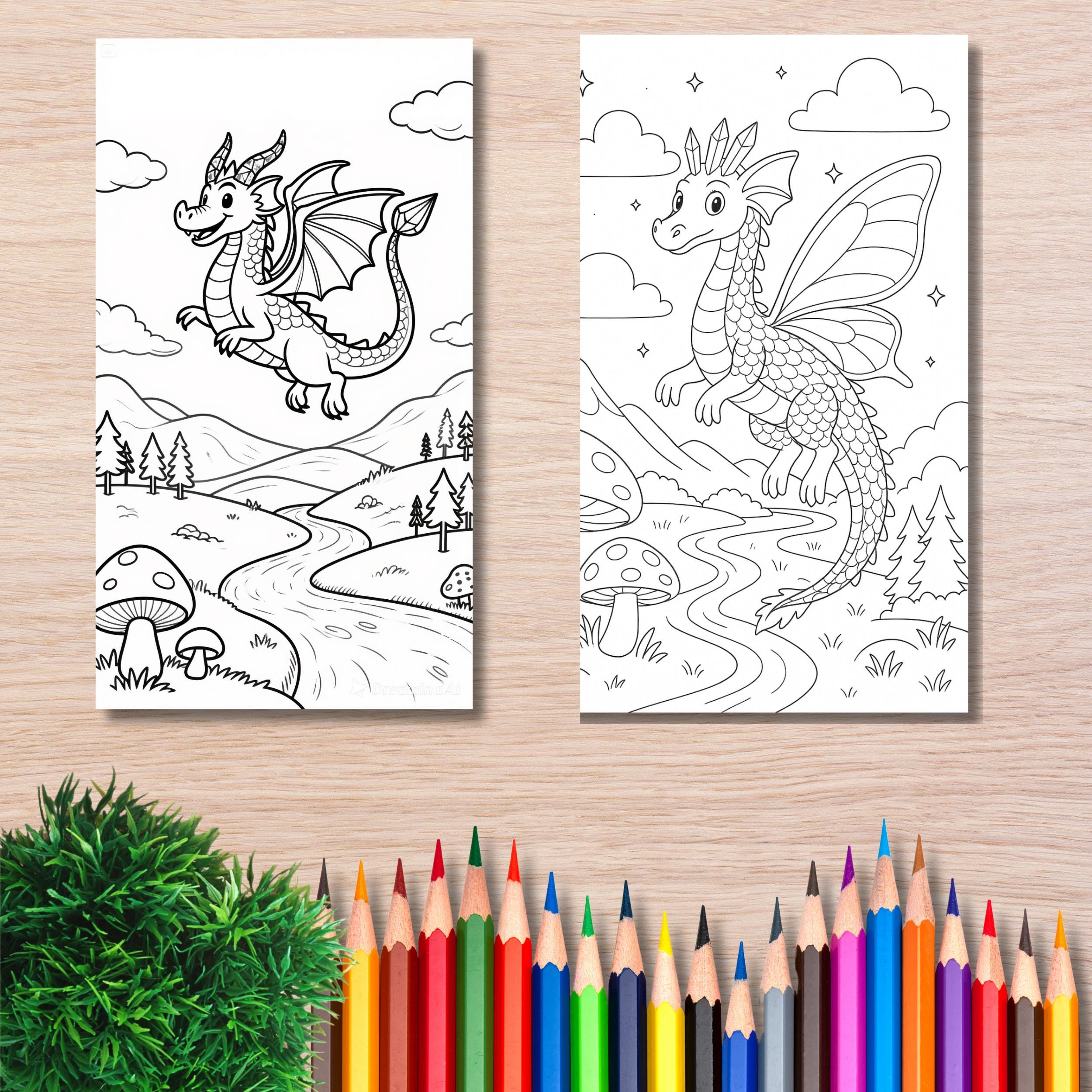 Dragon Fantasy Coloring Pages – Printable PDF for Adults & Kids ...