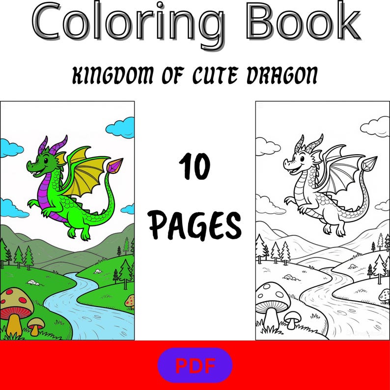 Dragon Fantasy Coloring Pages – Printable PDF for Adults & Kids ...