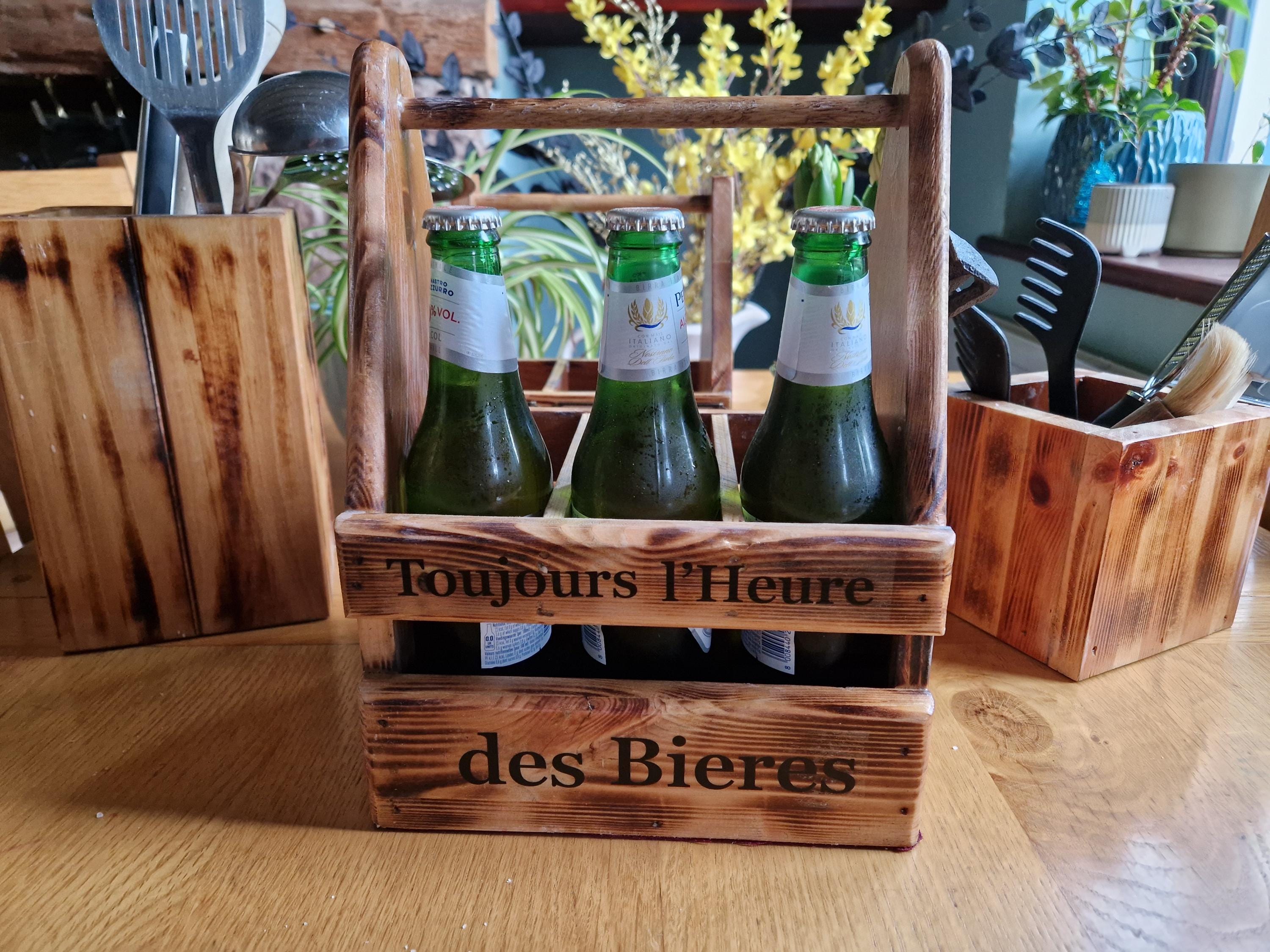 Rustic Beer Caddy, Hand Made From Recycled Timbers, for 6 Standard ...