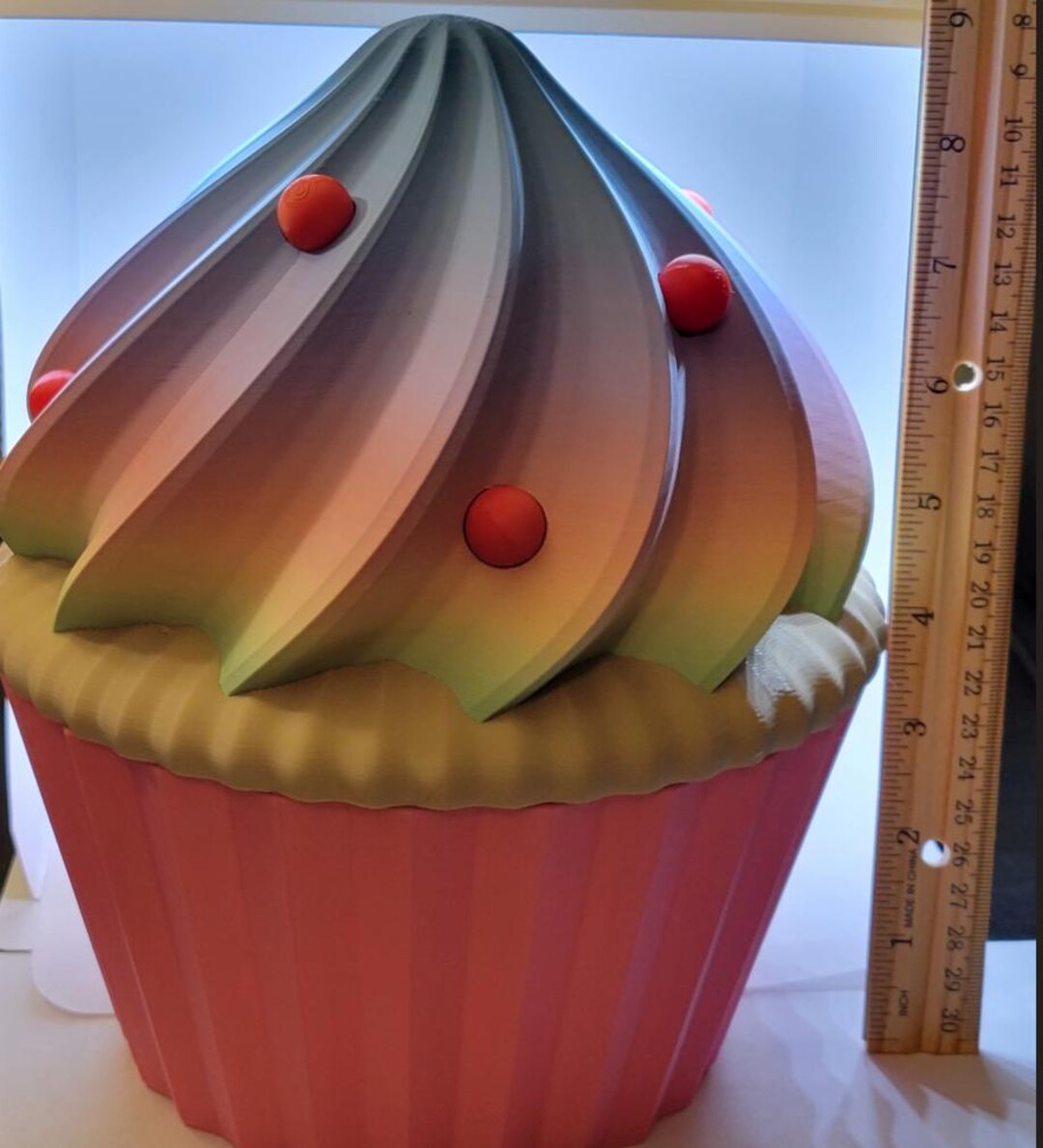 3D Printed Whimsical Rainbow Swirl Cupcake Storage Box - Etsy