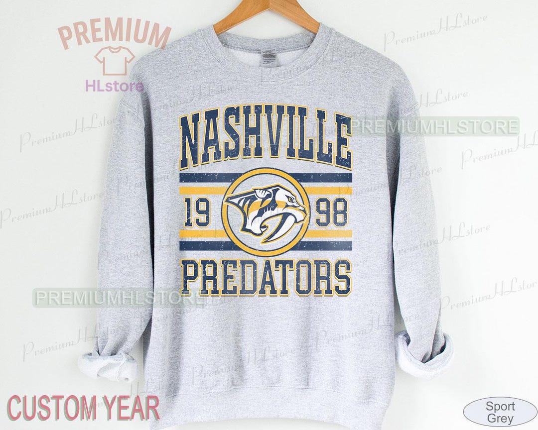 Nashville Predator Sweatshirt Crewneck, Vintage Nashville Hockey Fan ...