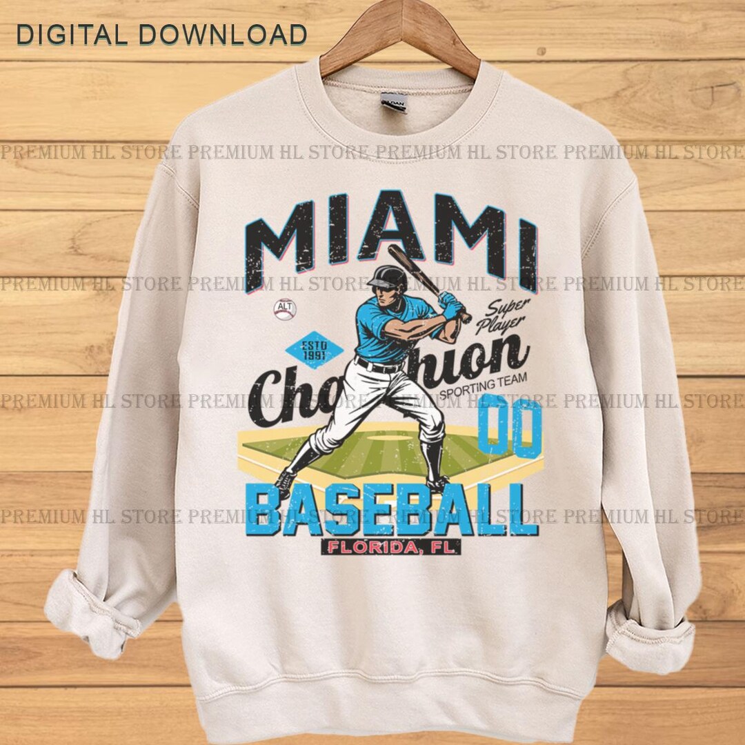 Miami Baseball Png | Vintage Miami Baseball PNG| Baseball Fan PNG ...