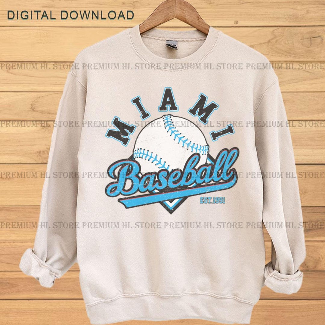 Miami Baseball Png for Tee | Vintage Miami Baseball PNG| Baseball Fan ...