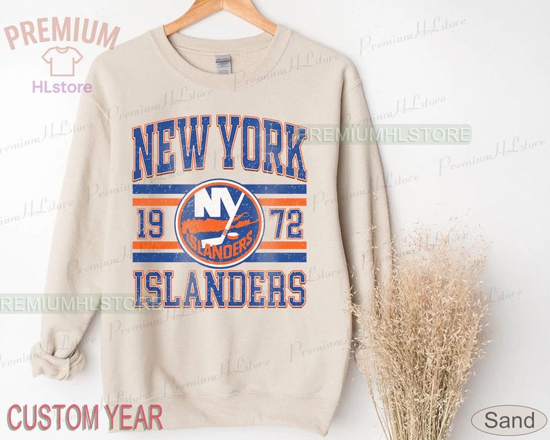 New York Islander Sweatshirt Crewneck, Vintage New York Hockey Fan ...