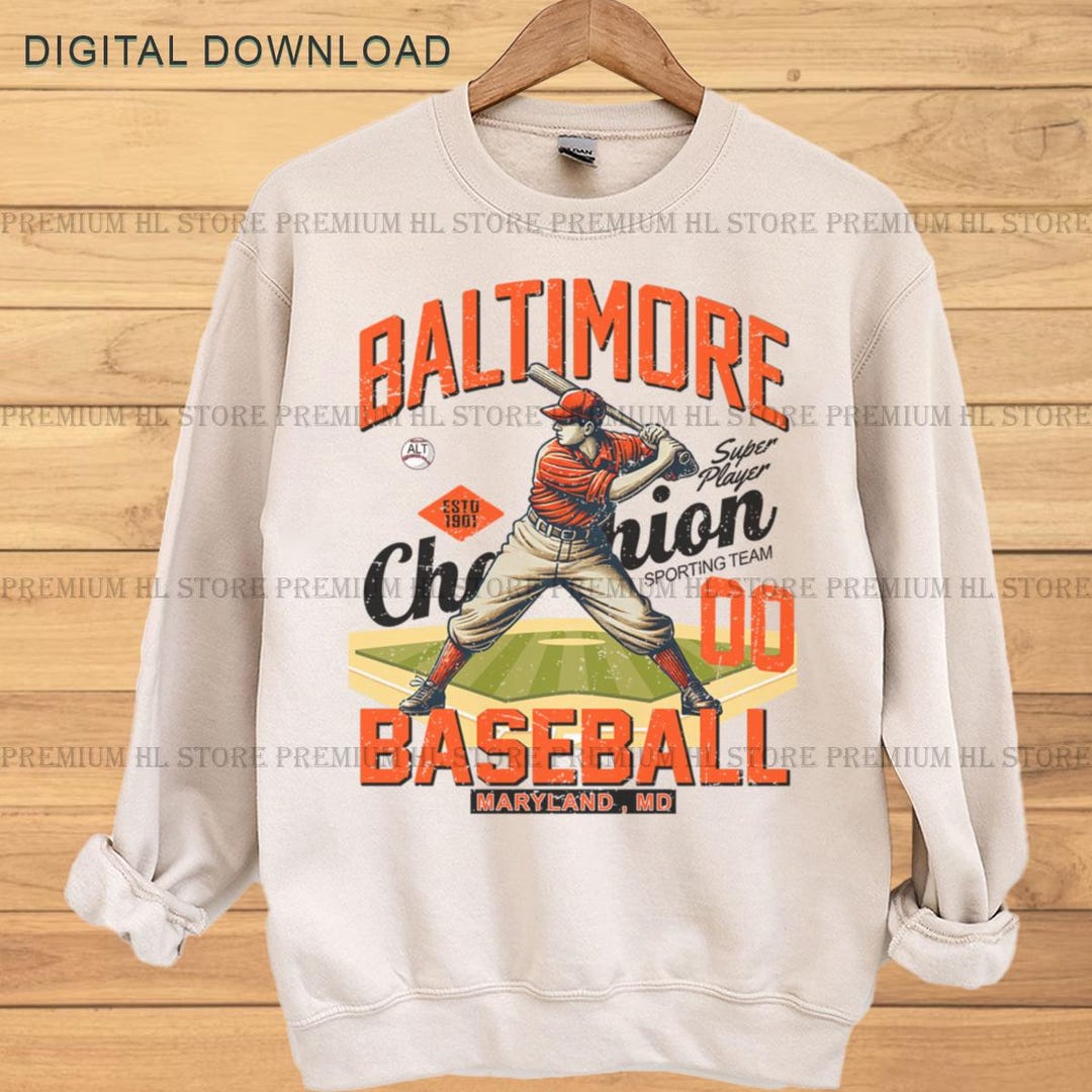 Vintage Baltimore Baseball PNG, Baltimore Design, Baseball PNG, PNG for ...