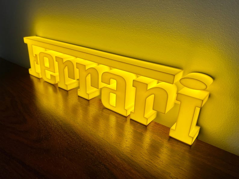 Ferrari Lighted Sign LED Neon Logo Cavallino Lamborghini Porsche ...
