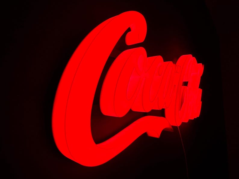 Coca Cola Lighted Sign LED Neon Logo Pepsi Dr Pepper Fanta Bar Decor ...