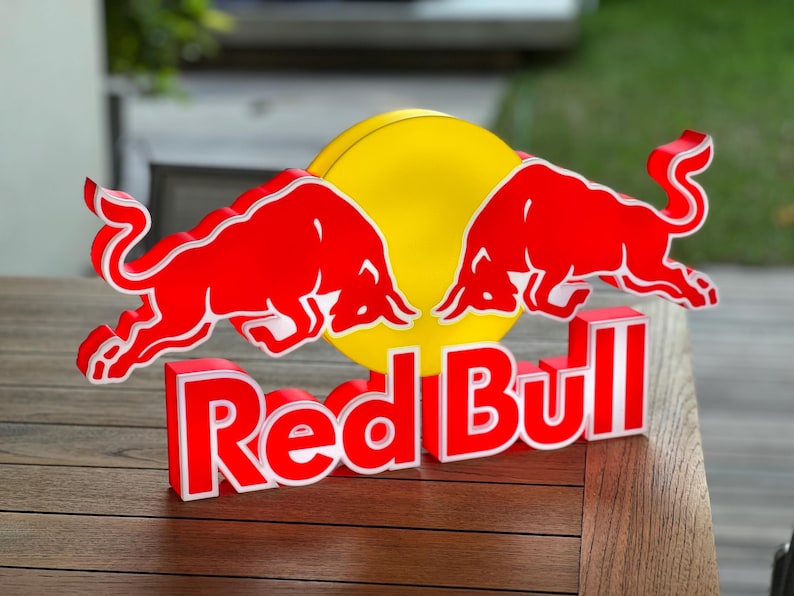Redbull Lighted Sign Red Bull Lighted Sign Led Logo Energy Drink - Etsy