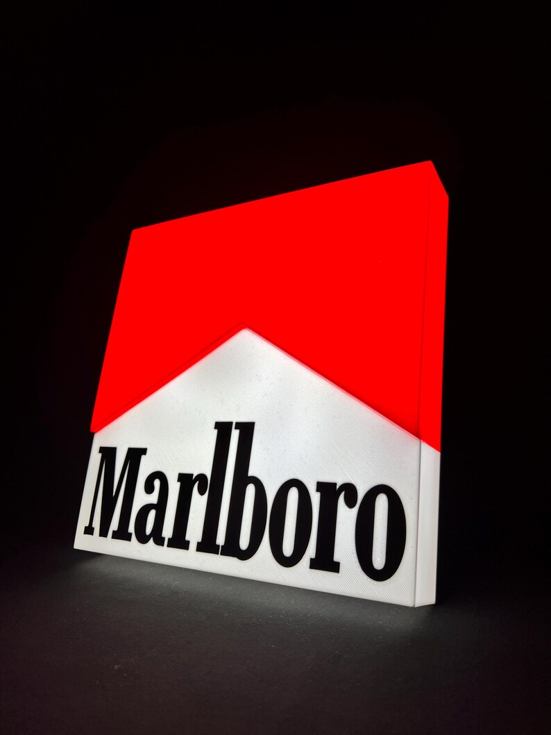 Marlboro Lighted Sign Neon LED Logo Vintage Racing Garage Bar - Etsy
