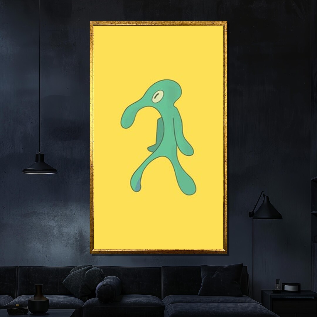 Bold and Brash Style Wall Art Modern Meme Poster Funny Squidward Print ...