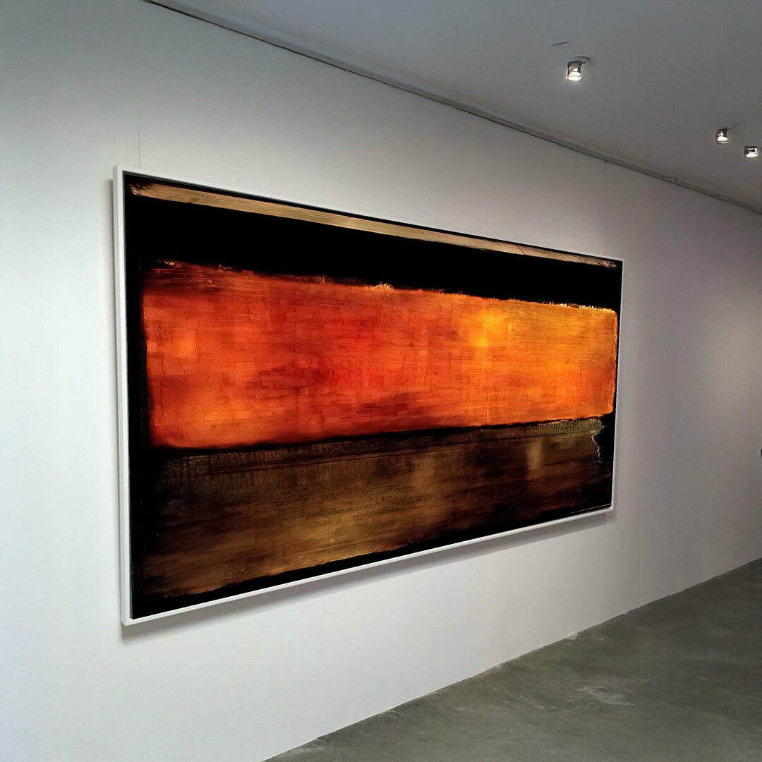 Warm Abstract Canvas Wall Art, Mark Rothko Modern Orange Brown Painting ...