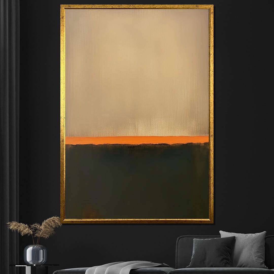 Mark Rothko Canvas Painting - Beige, Orange, and Green Abstract Artwork ...