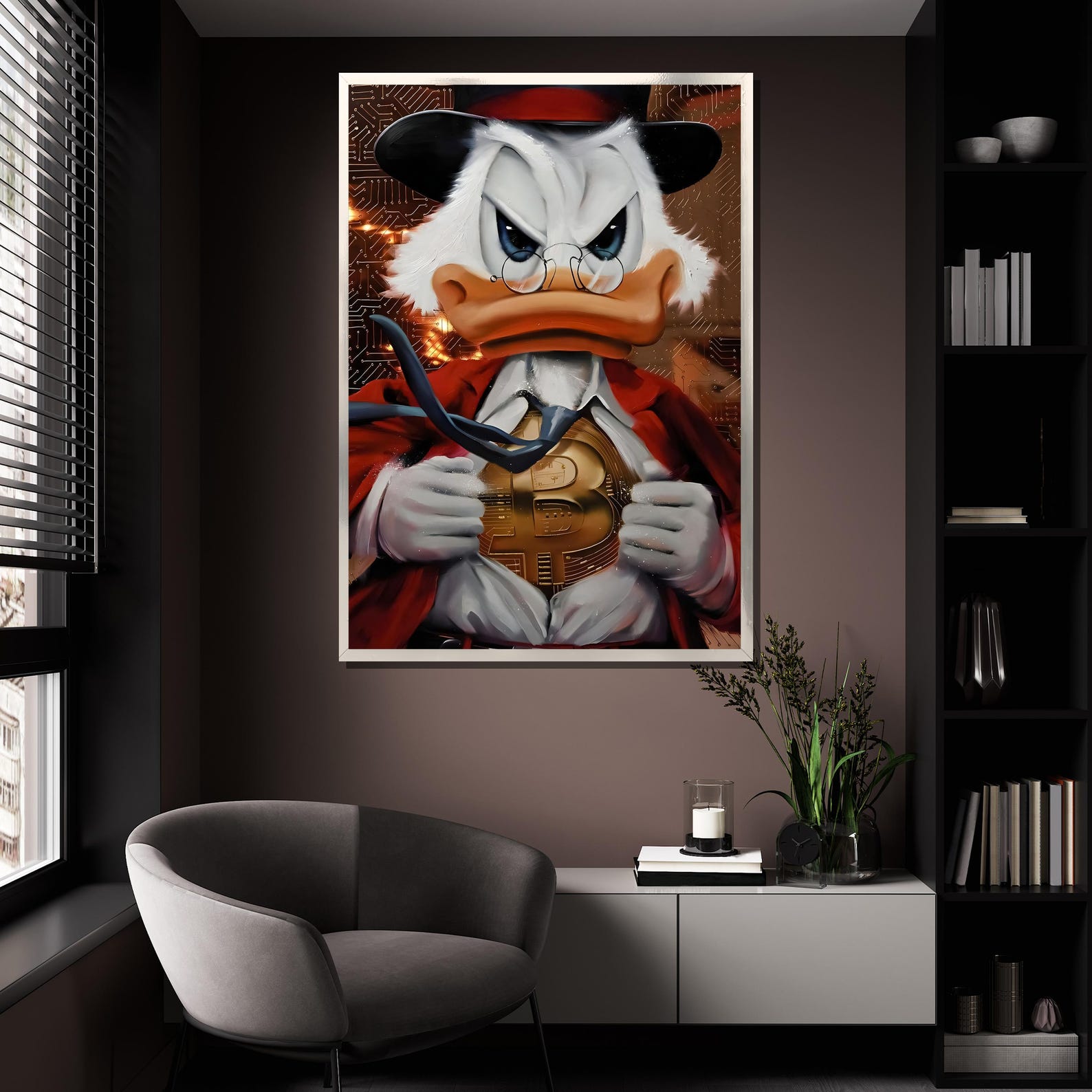 Bitcoin Duck Canvas Painting, Modern Pop Art Wall Decor, Unique Crypto ...